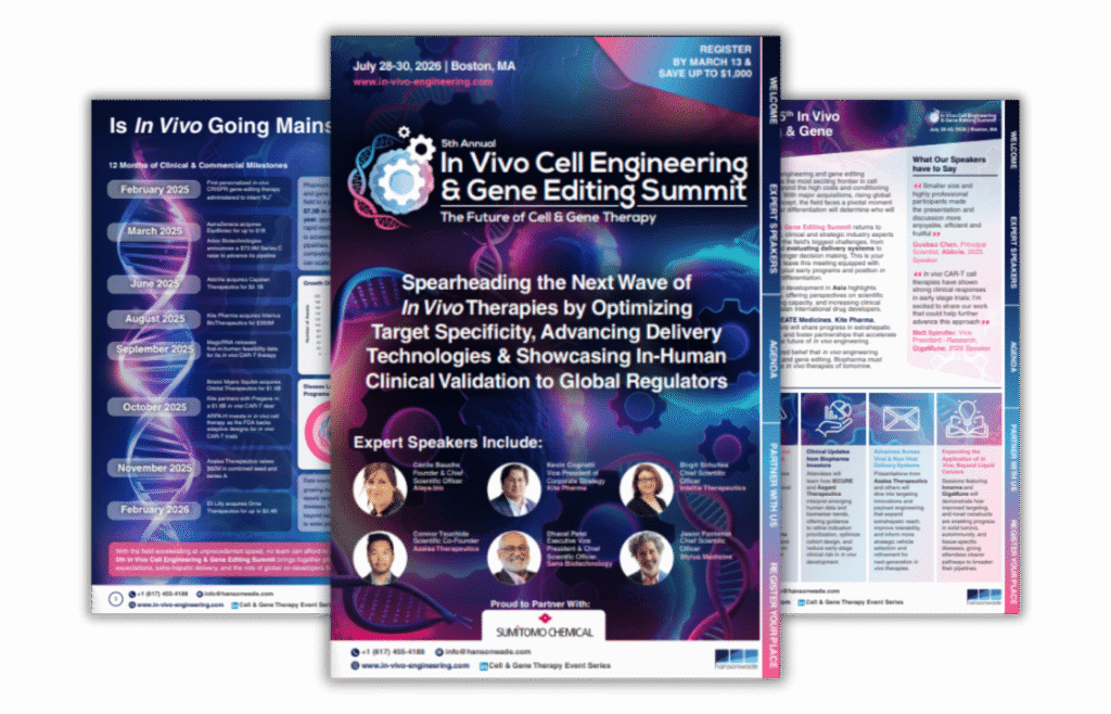Explore the Program for In Vivo Cell & Gene Summit 2026